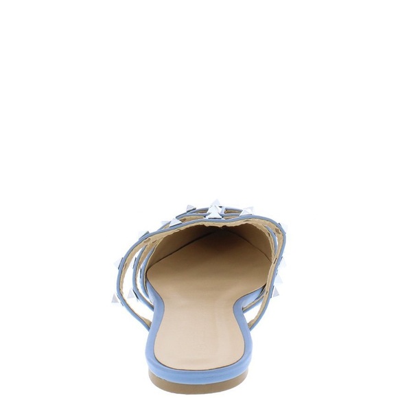 Shoes | In Trend Studded Blue Mule | Poshmark